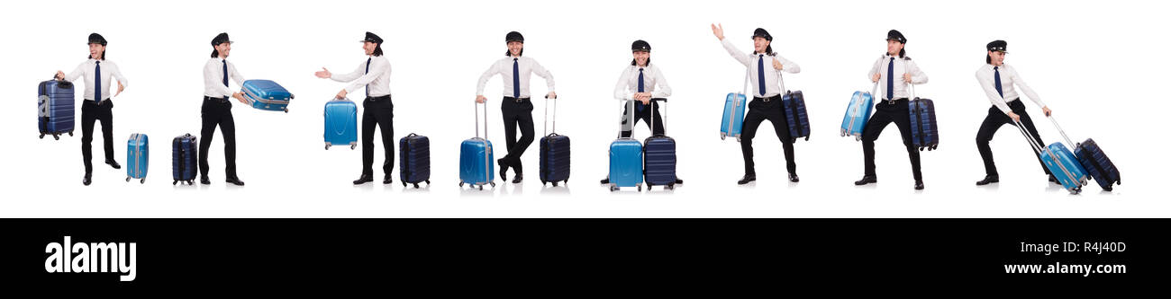 Funny pilot isolated on white Stock Photo - Alamy