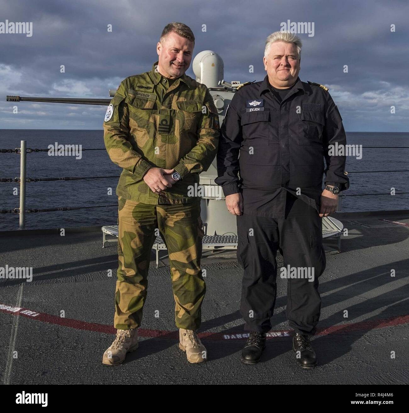 Commander Paal Greger and Commander Kristian Evjen from the Norwegian ...