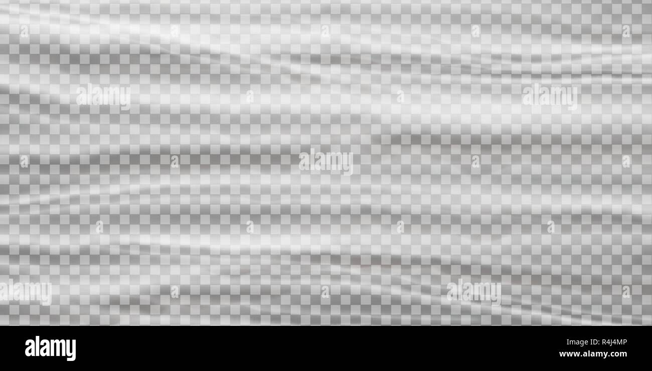 Realistic plastic polyethylene wrap vector texture on abstract ...