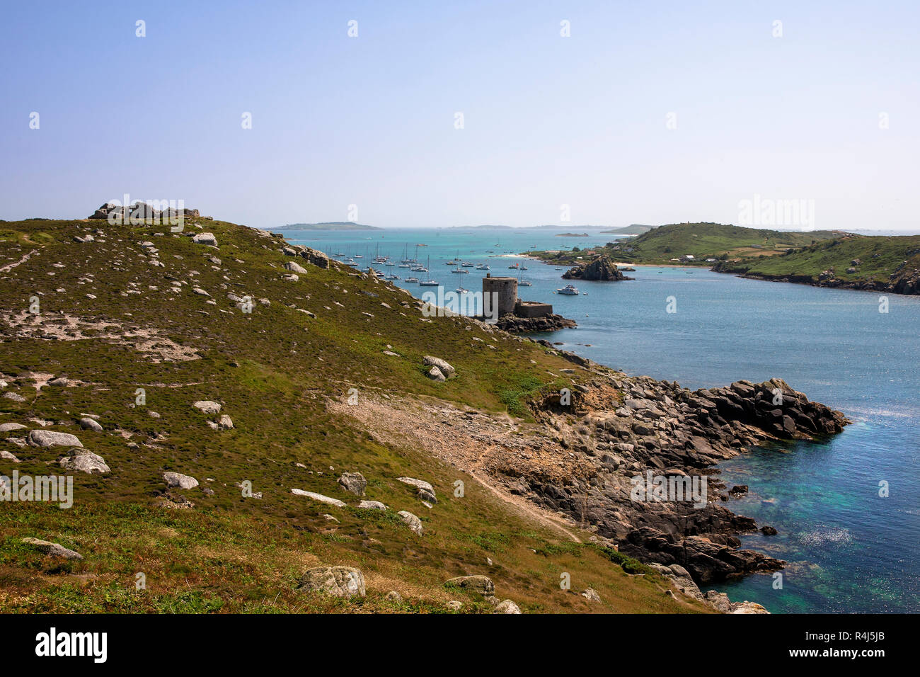 New Grimsby Sound, Cromwell's Castle and Bryher from Gimble Point ...