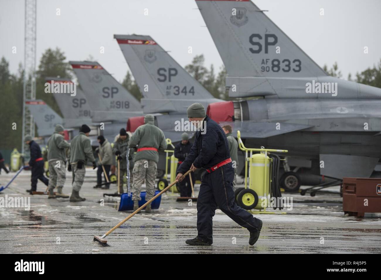 U.S. Air Force Senior Airman Tamer Frost, a 52nd Aircraft Maintenance ...