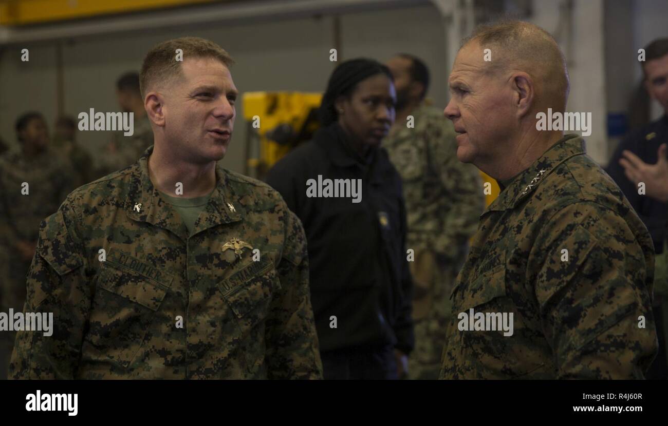 Commandant of the Marine Corps Gen. Robert B. Neller talks to Col. Eric ...
