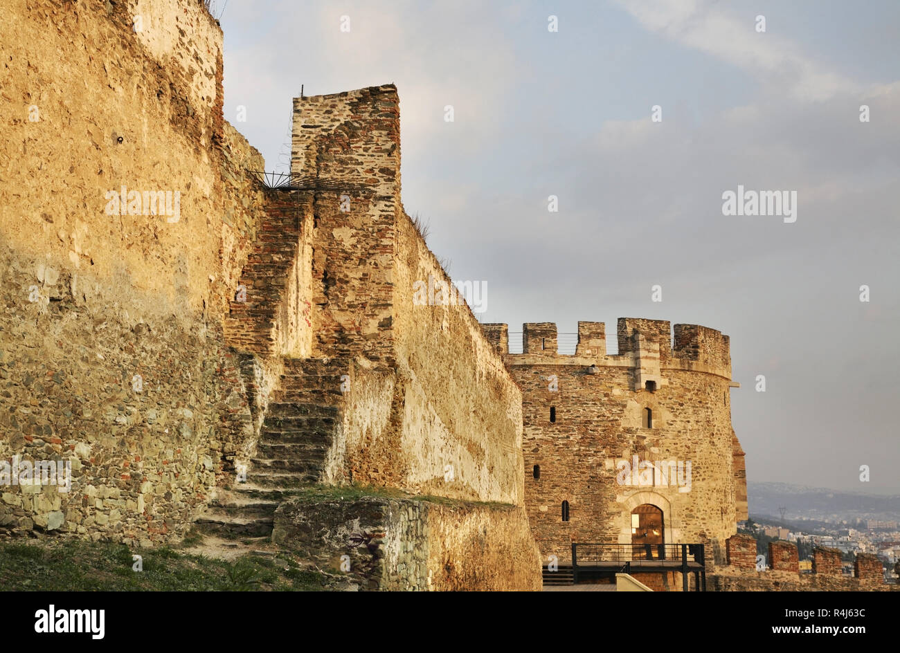 City walls in Thessaloniki. Triangle Tower. Greece Stock Photo - Alamy