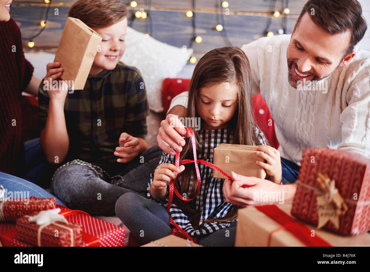 Children smiling smile surprise gift happy open hi-res stock ...