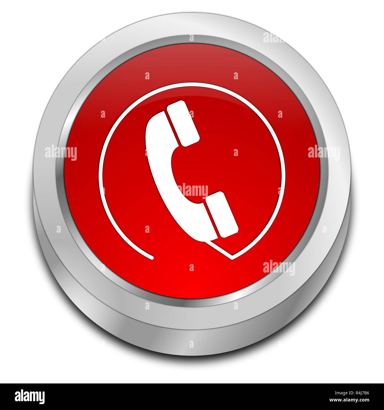 red Phone call Button - 3D illustration Stock Photo - Alamy