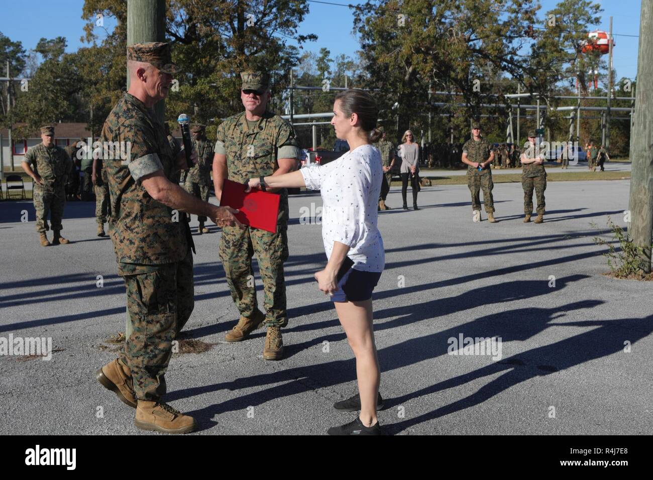 U.S. Marine Corps Col. James L. Shelton Jr., left, Commanding Officer ...