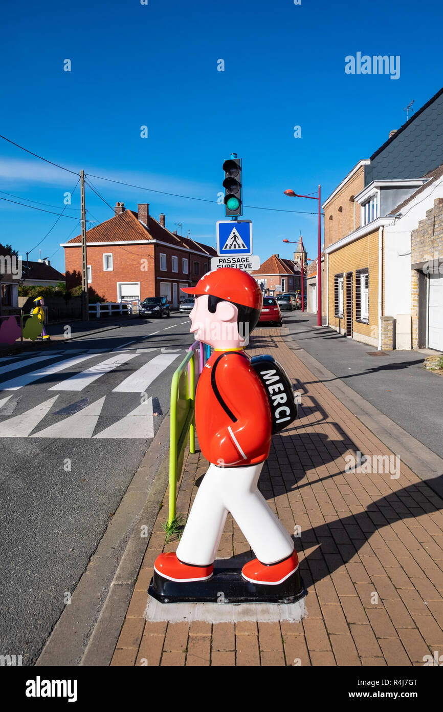 Child speeding deterrent at pedestrian crossing in Belgium Stock Photo ...