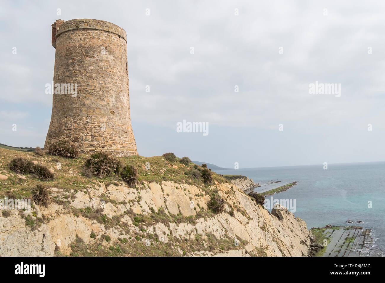 Guadalmesi watchtower, Strait Natural Park, Cadiz, Spain Stock Photo ...
