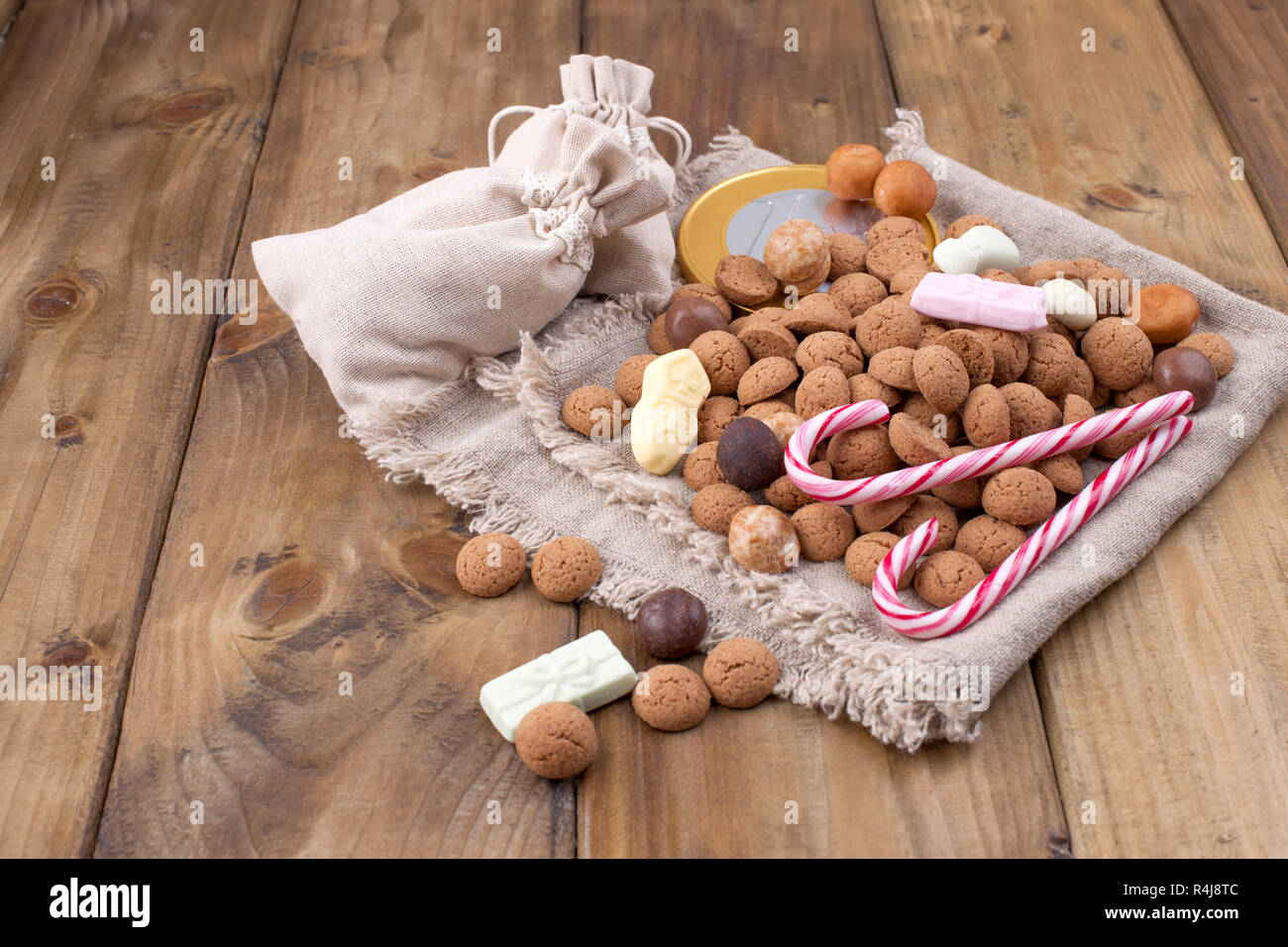 Dutch holiday Sinterklaas greeting card and traditional sweets ...