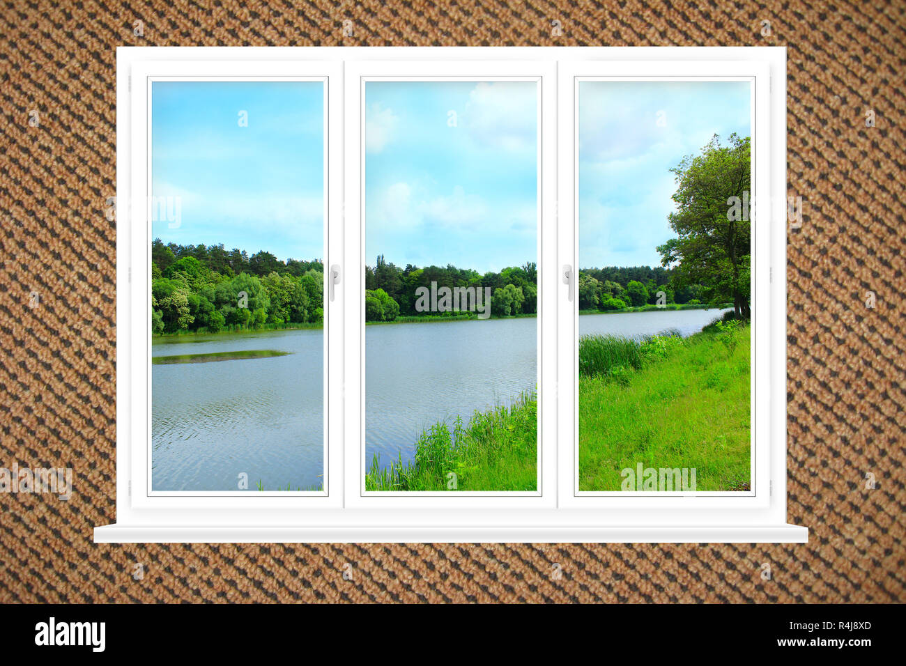 office panoramic windows with view to the river Stock Photo - Alamy