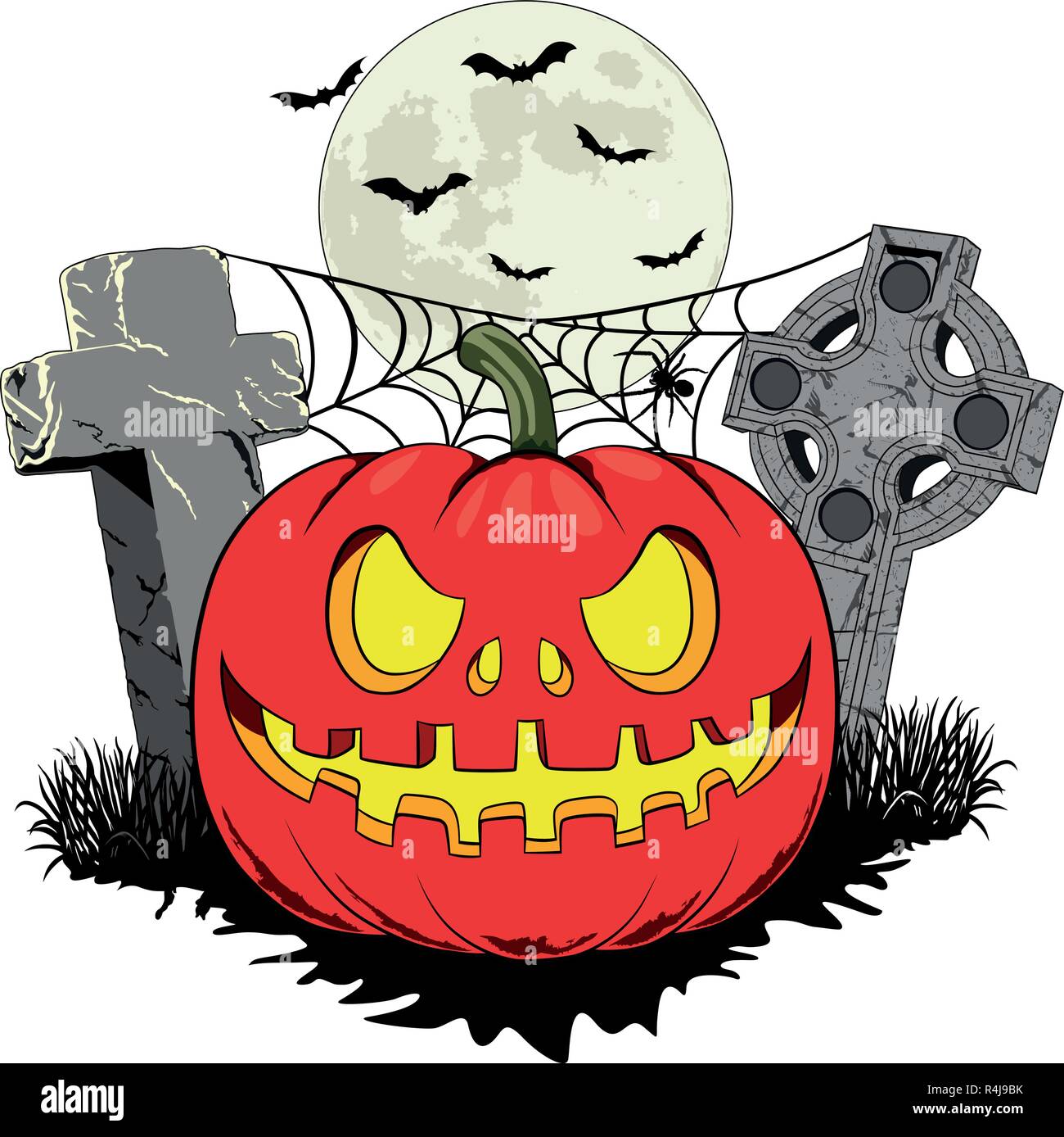 Graves on graveyard in Stock Vector Images - Alamy