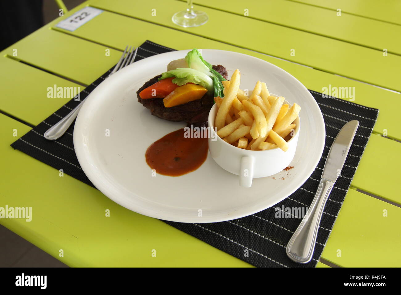 Restaurant menu. Dishes which give at restaurants. Salads, second ...