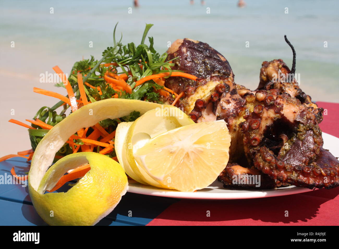 The food cooked at restaurant. Various dishes for every taste and ...