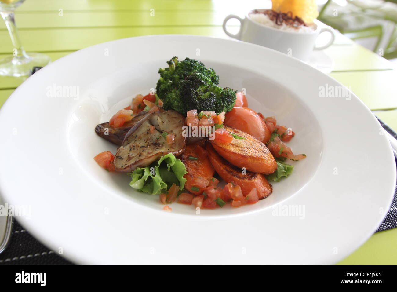 Restaurant menu. Dishes which give at restaurants. Salads, second ...