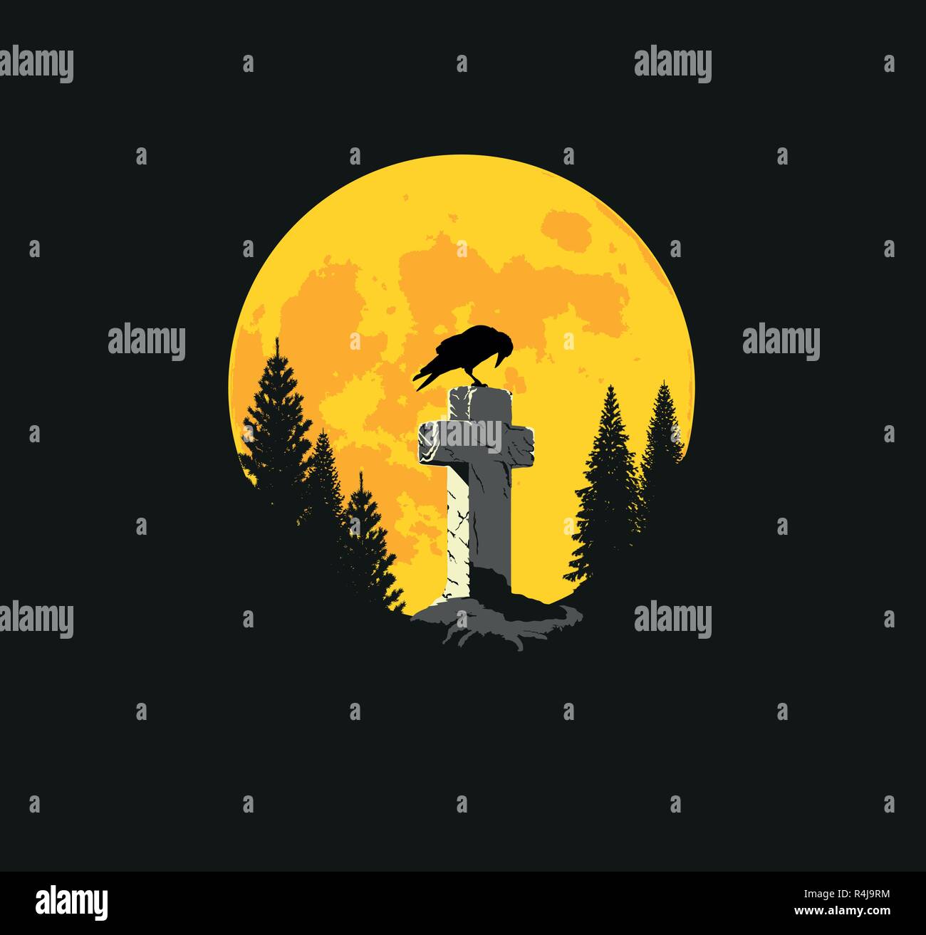 Cross silhouette sky full Stock Vector Images - Alamy