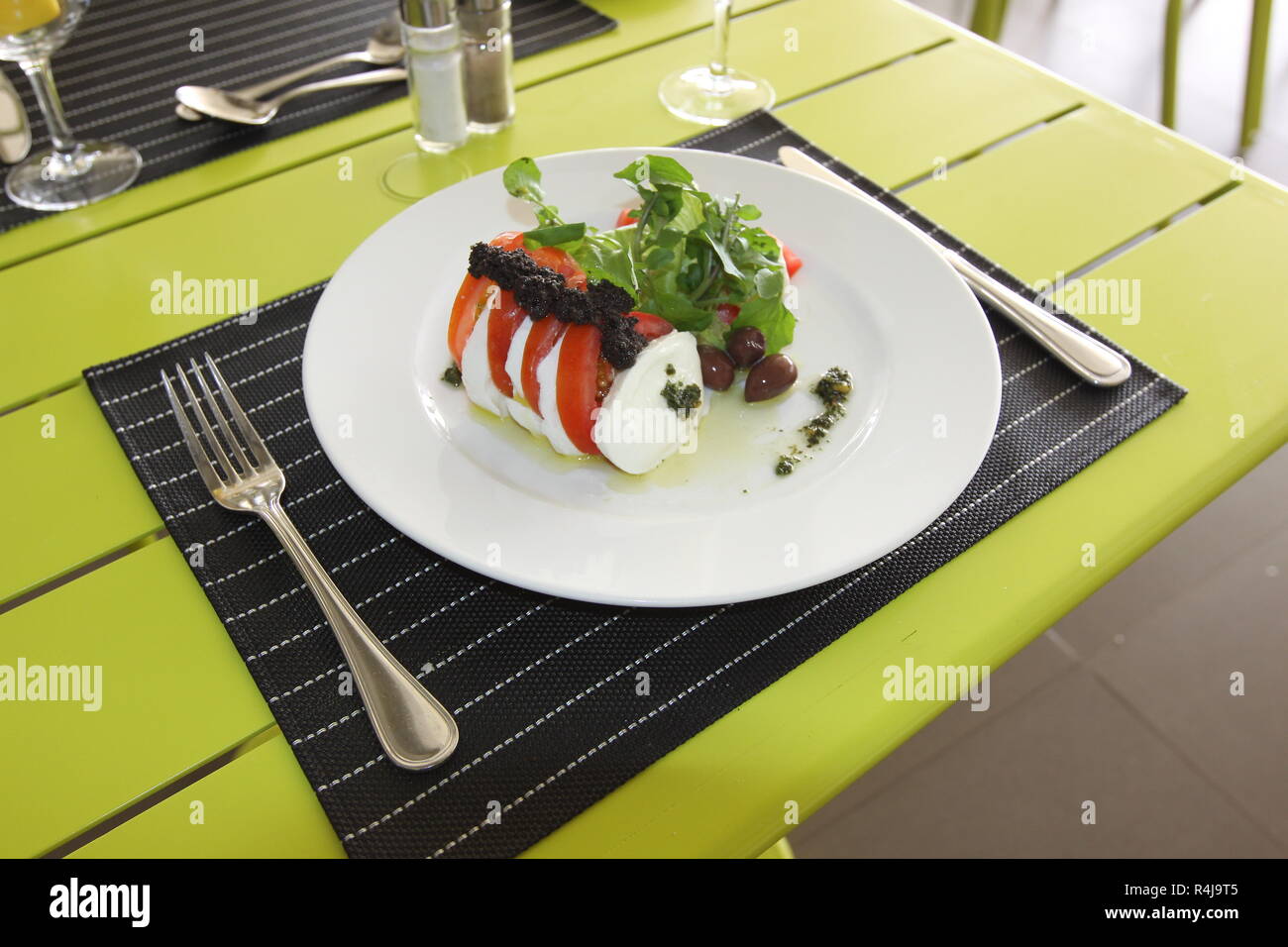 Restaurant menu. Dishes which give at restaurants. Salads, second ...