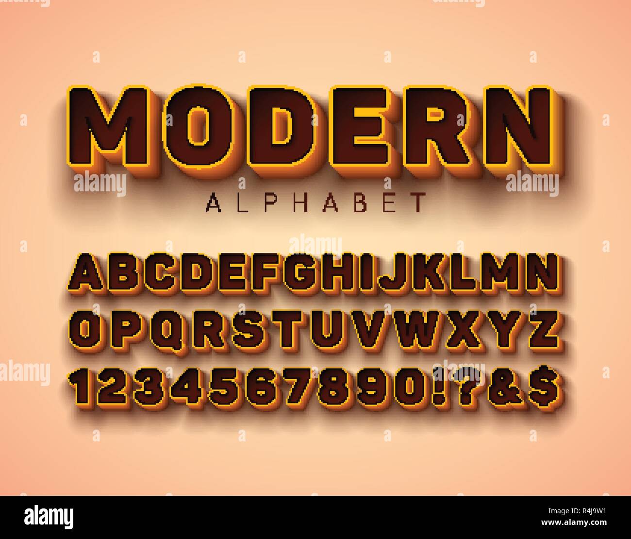 Modern script font 3d Stock Vector Images - Alamy