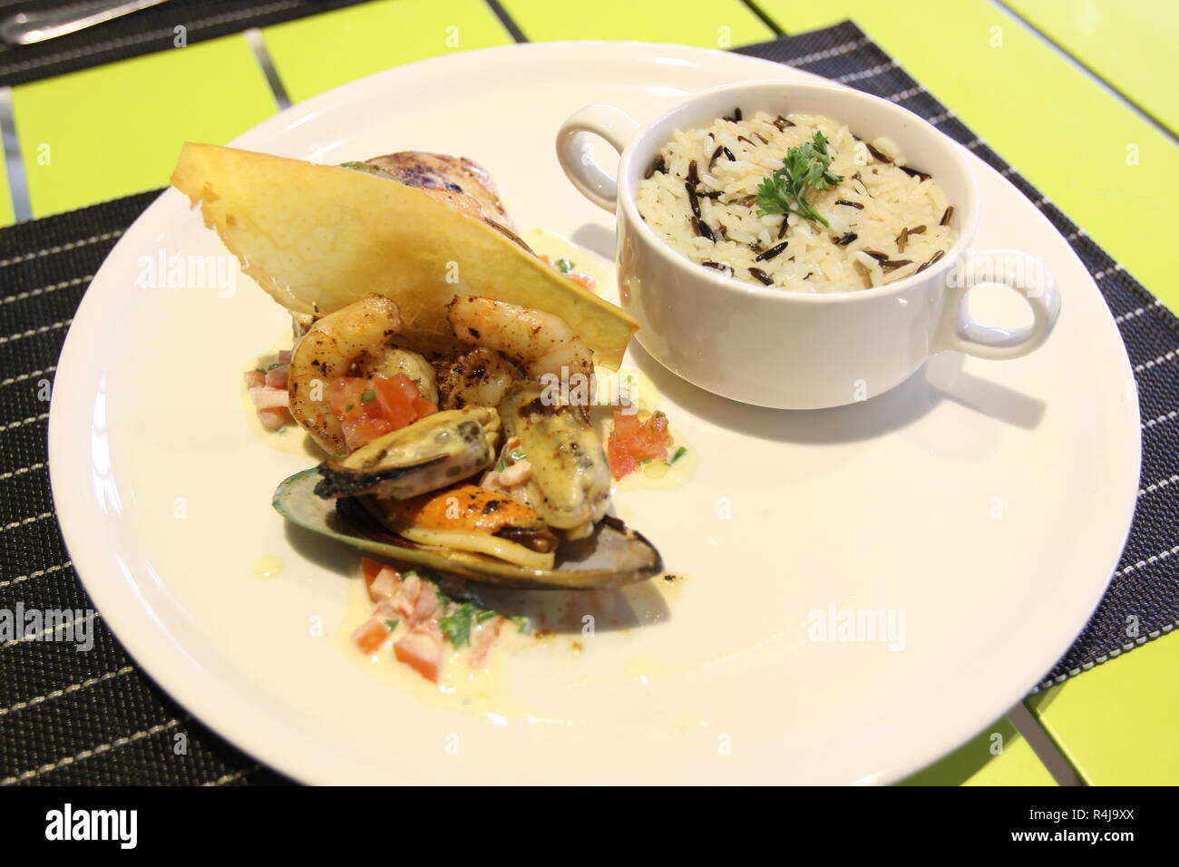 Restaurant menu. Dishes which give at restaurants. Salads, second ...