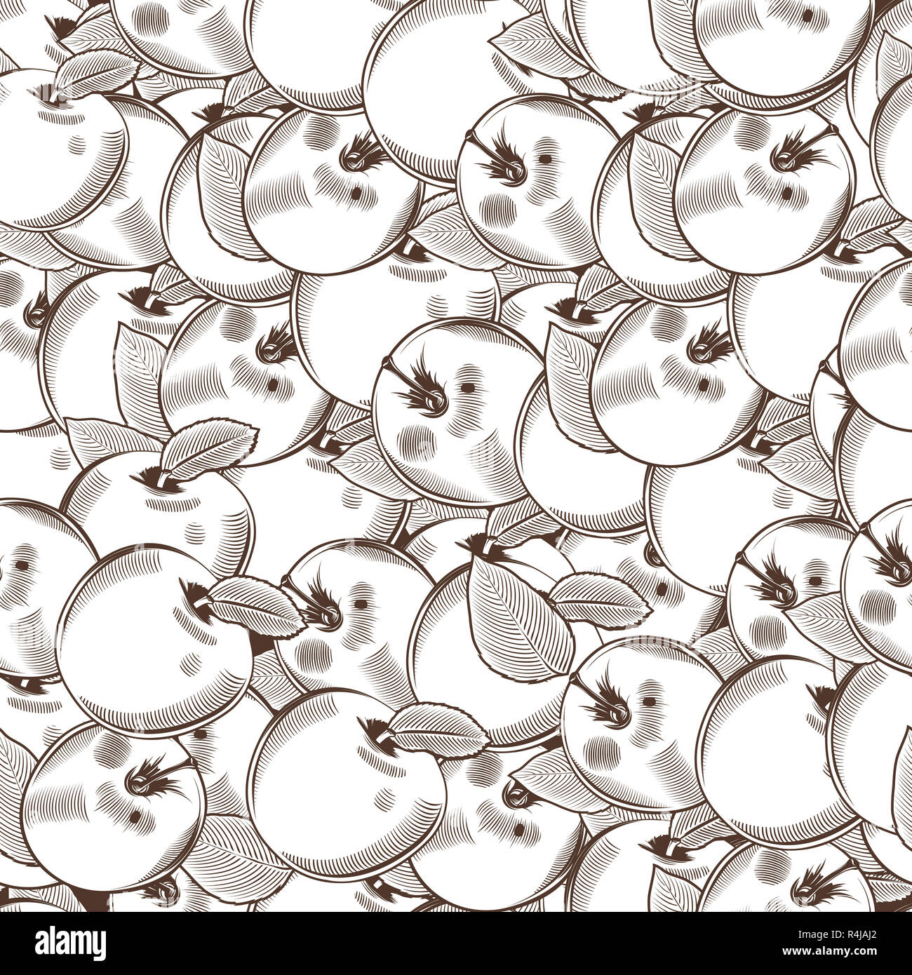 Vintage Apple Seamless Pattern Stock Photo - Alamy