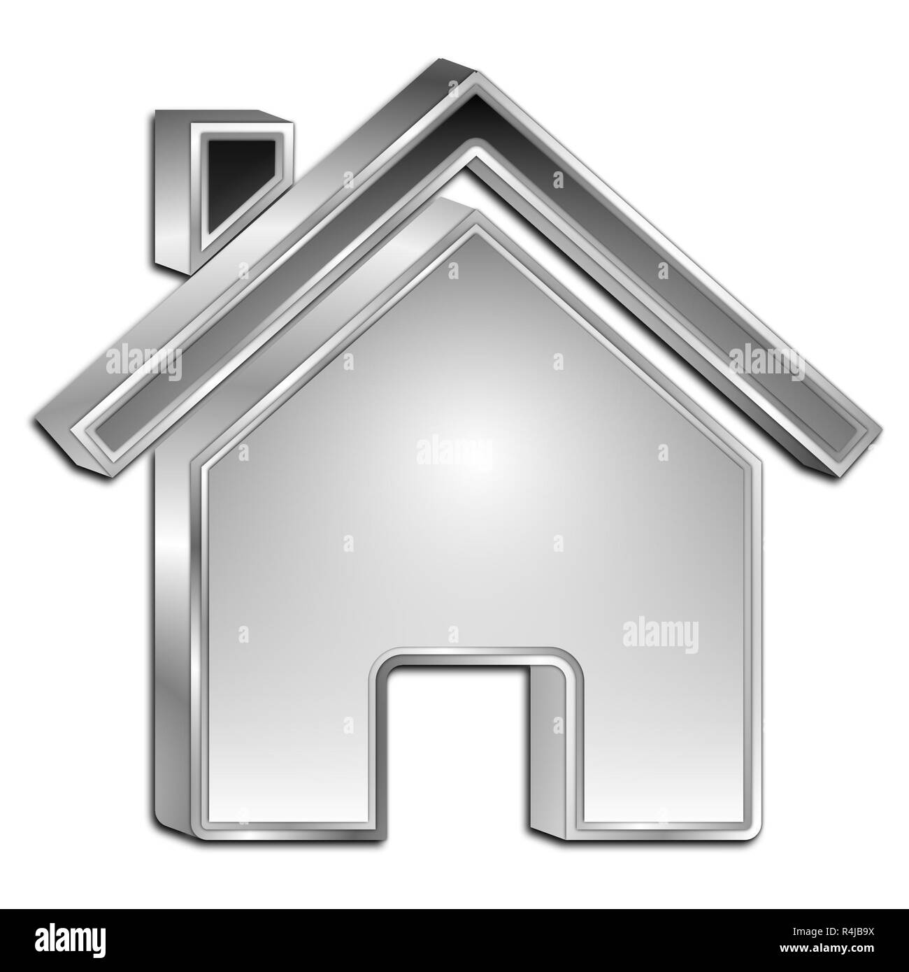 silver Home Symbol - 3D illustration Stock Photo - Alamy