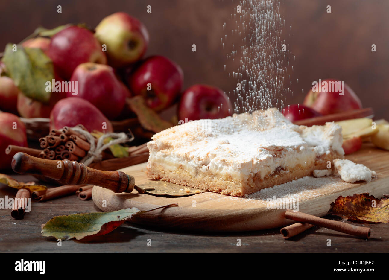 Fresh baked delicious classic American apple pie. Apple pie sprinkle ...