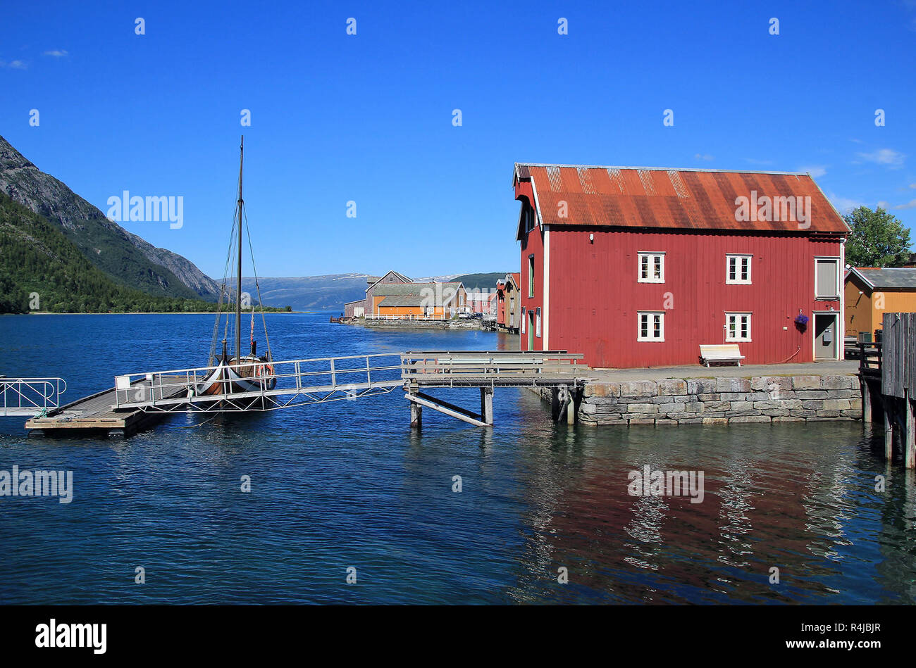 historic wooden houses in mosjoen,norway Stock Photo - Alamy