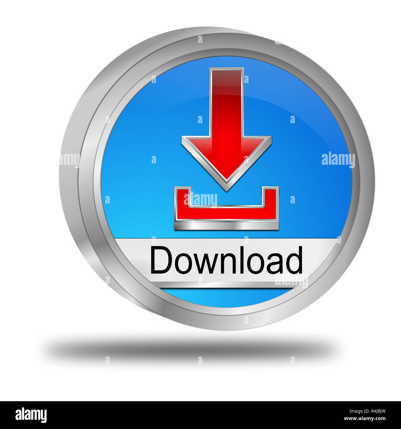 blue Download button - 3D illustration Stock Photo - Alamy