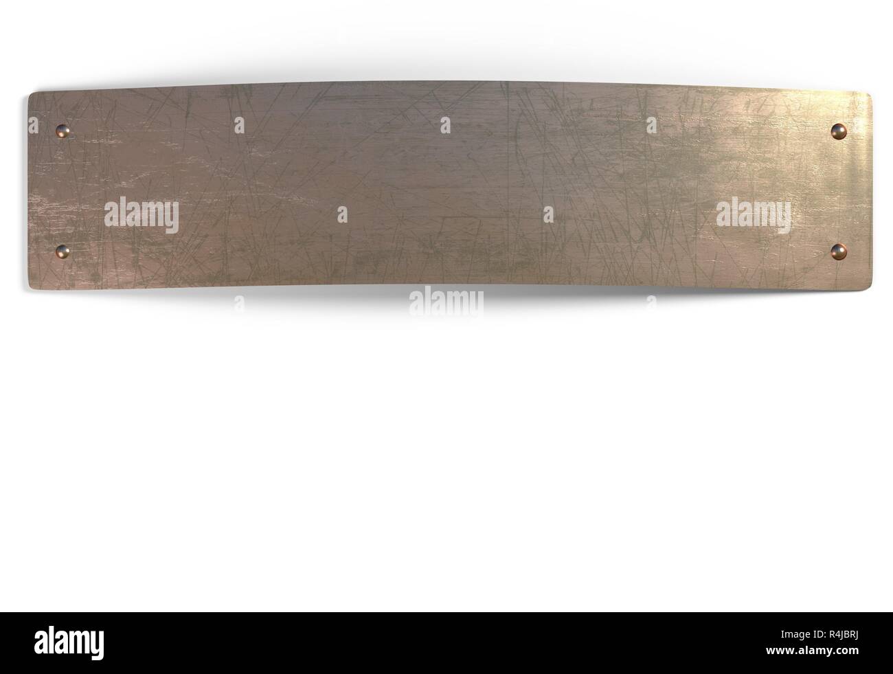 blank sign metal copper plate isolated on white 3d illustration Stock ...