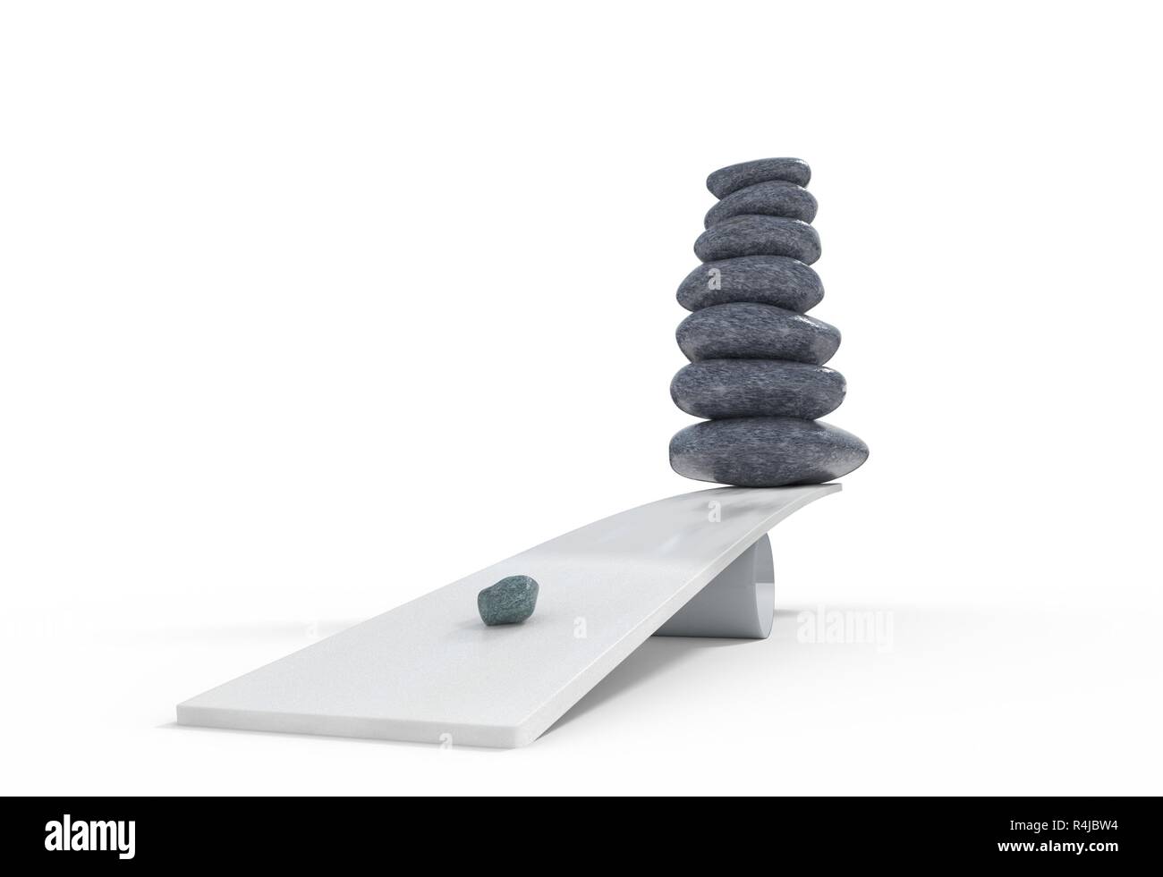 Wrong balancing stones set and small heavy 3d illustration Stock Photo ...
