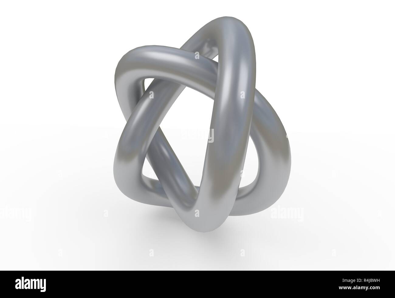 grey steel knot, 3D illustration isolated on white Stock Photo - Alamy