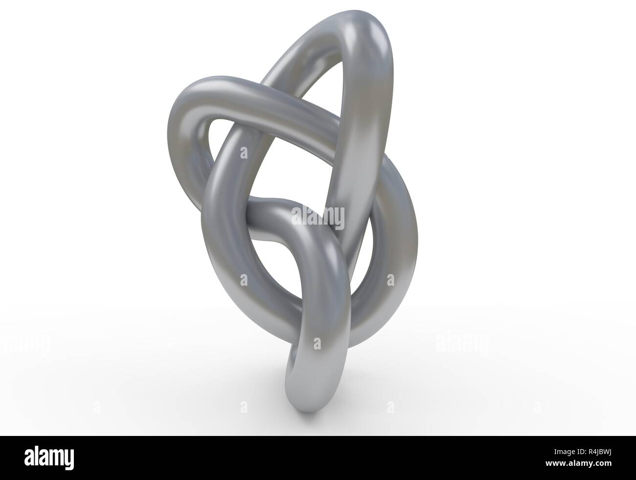 grey steel knot, 3D illustration isolated on white Stock Photo - Alamy