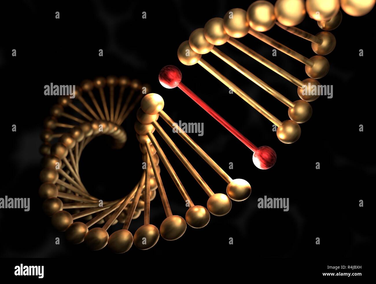 The DNA molecule with defective gene 3d illustration Stock Photo - Alamy