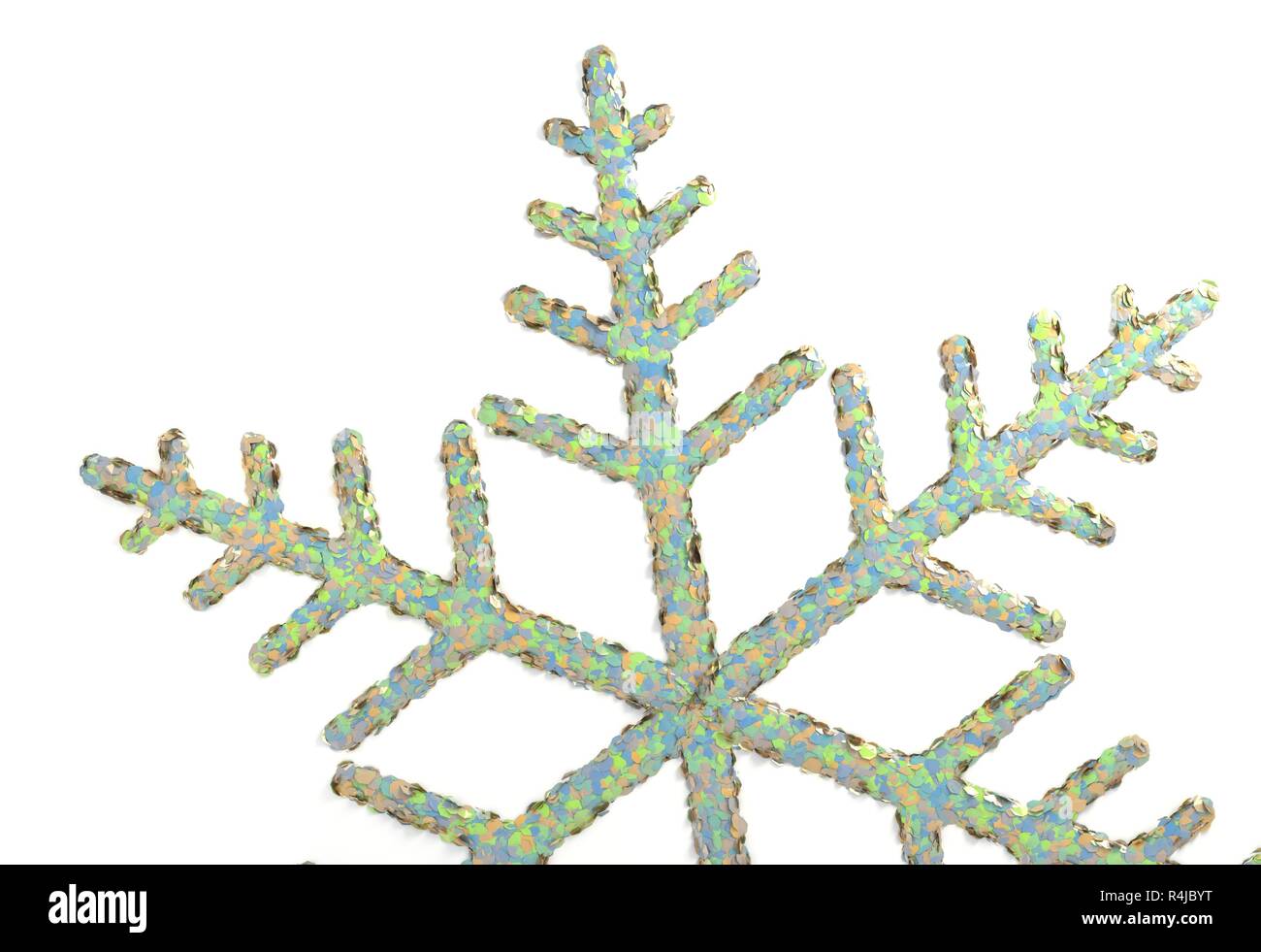 Toy snowflake - isolated on white 3d illustration Stock Photo - Alamy