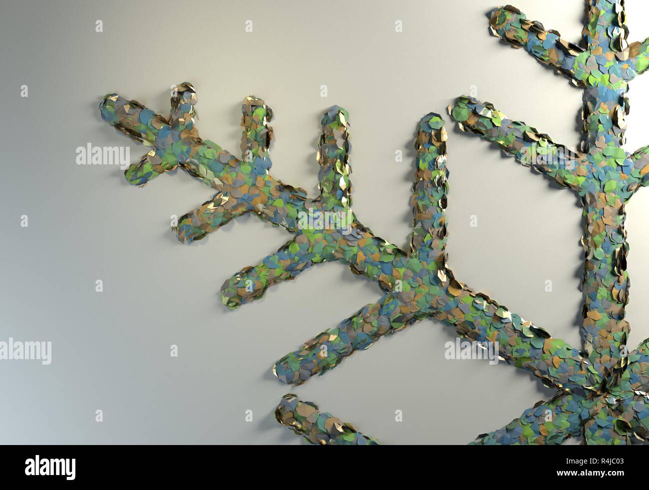 Toy snowflake - isolated 3d illustration Stock Photo - Alamy