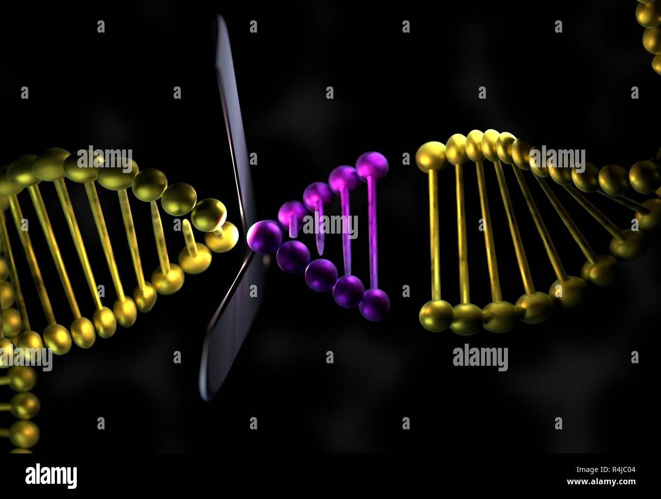 DNA cut the part with a scissor 3d illustration Stock Photo - Alamy
