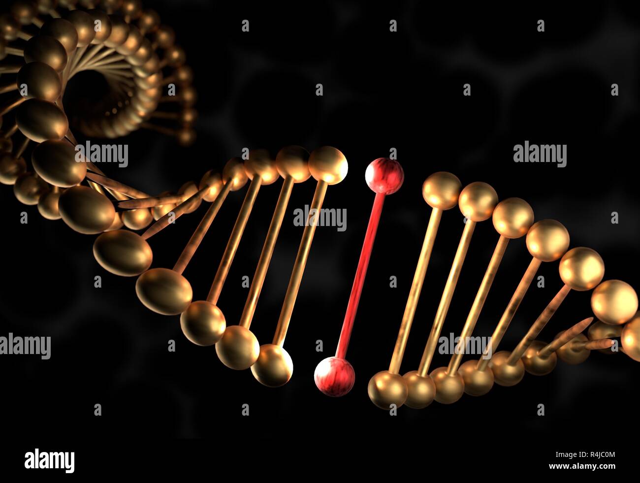 The DNA molecule with defective gene 3d illustration Stock Photo - Alamy