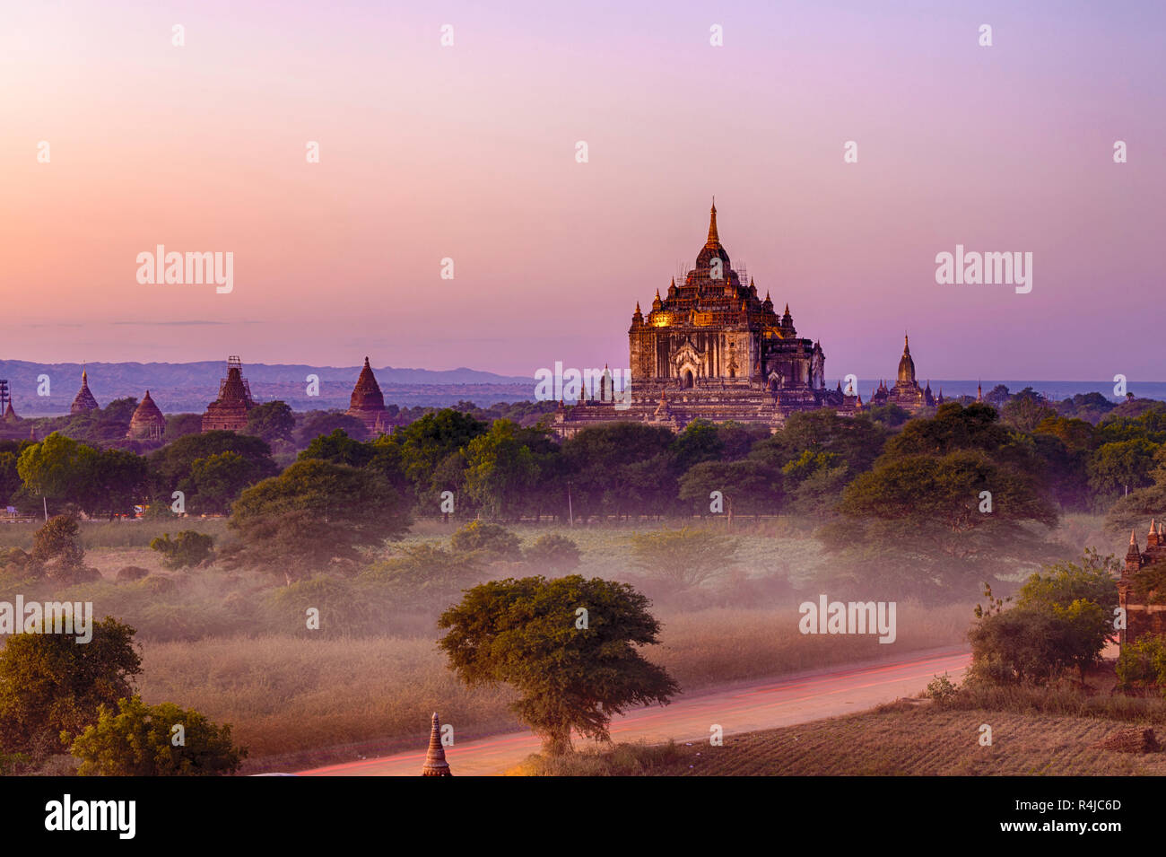 Bagan temple during golden hour Stock Photo - Alamy