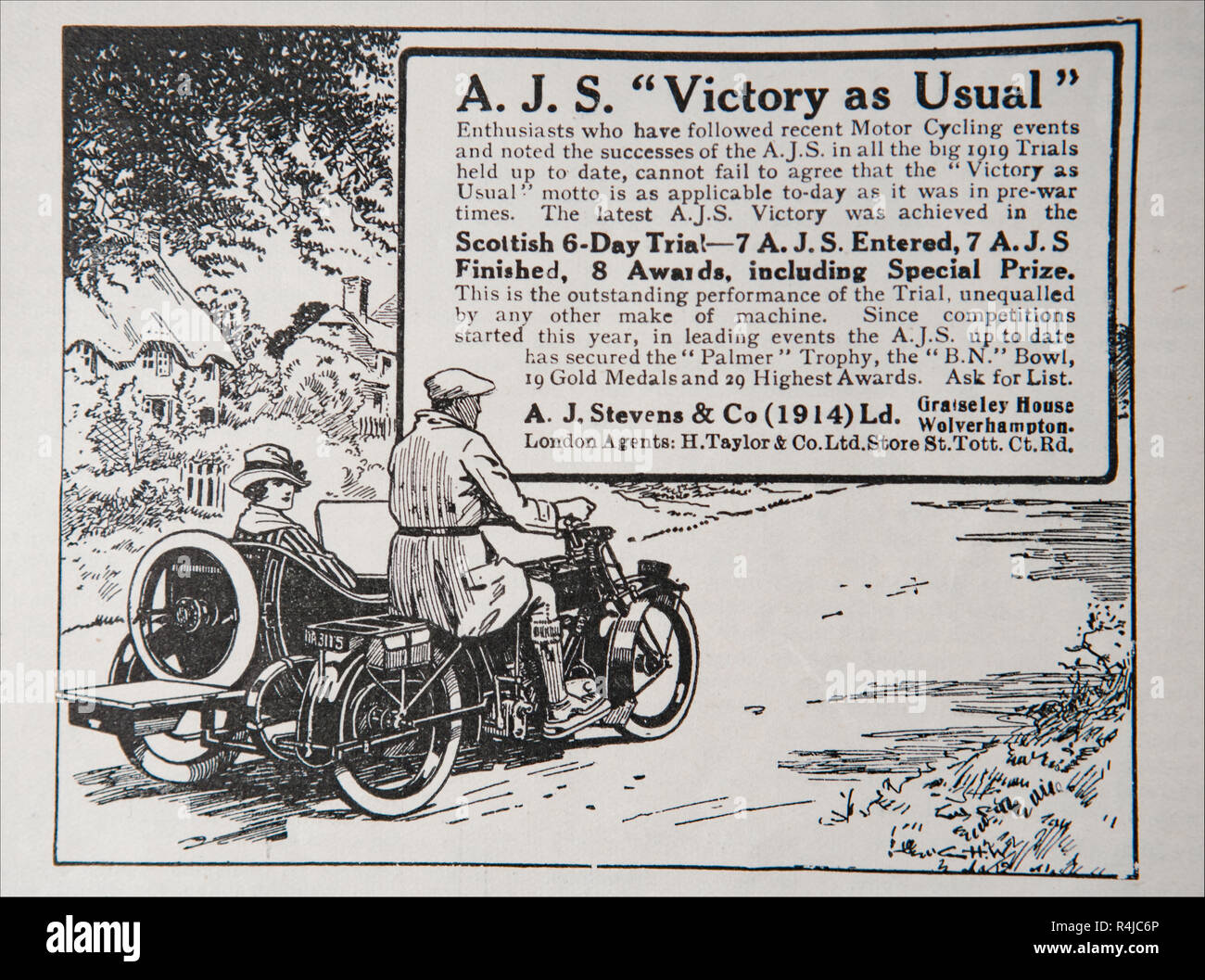 An old advert for A.J. Stevens & Co motorbikes. From an old British ...