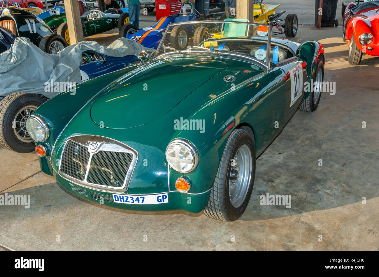 Classic race cars competing on the classic car race circuit in South ...