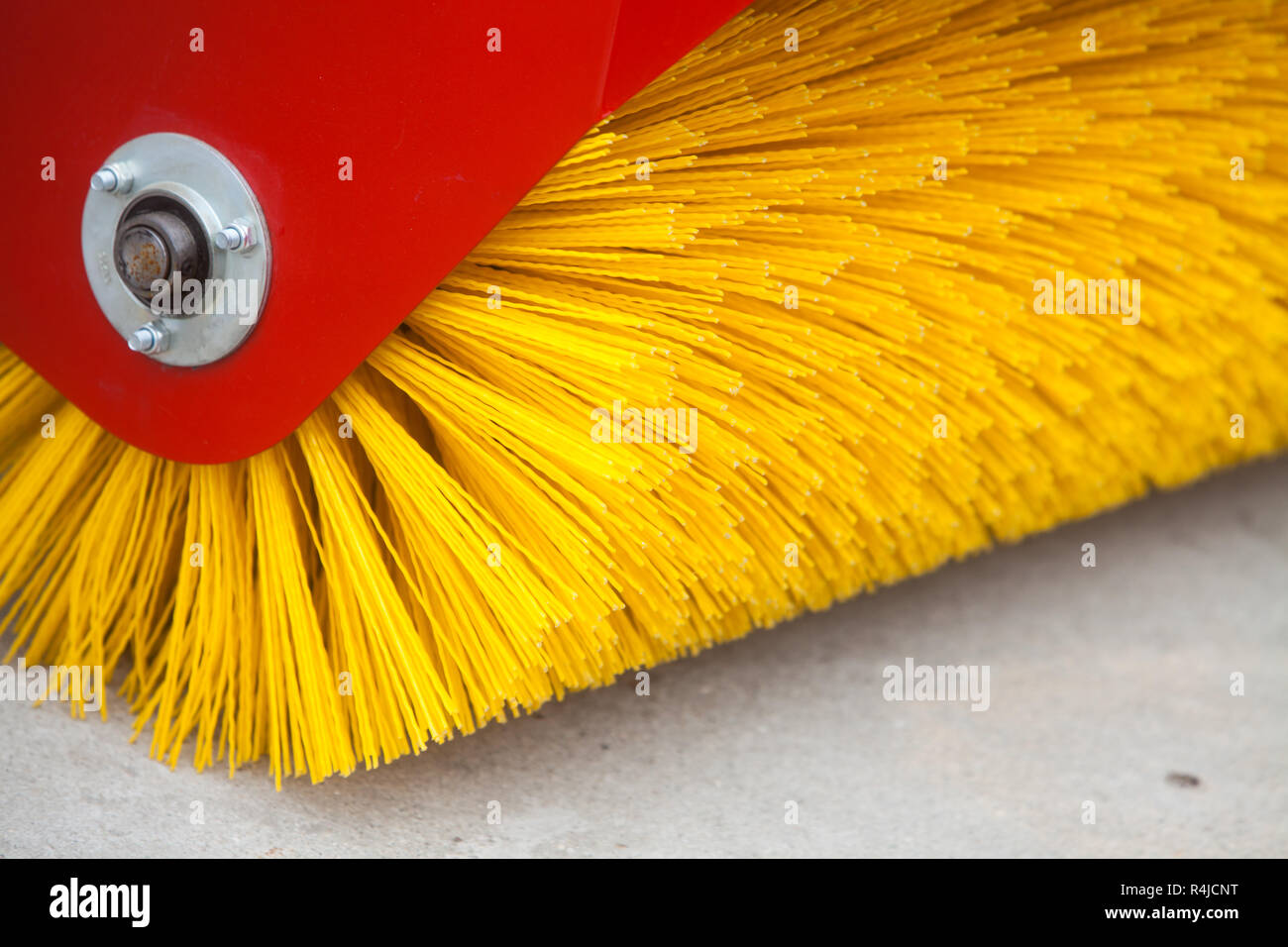 Road brush sweeping machine Stock Photo - Alamy