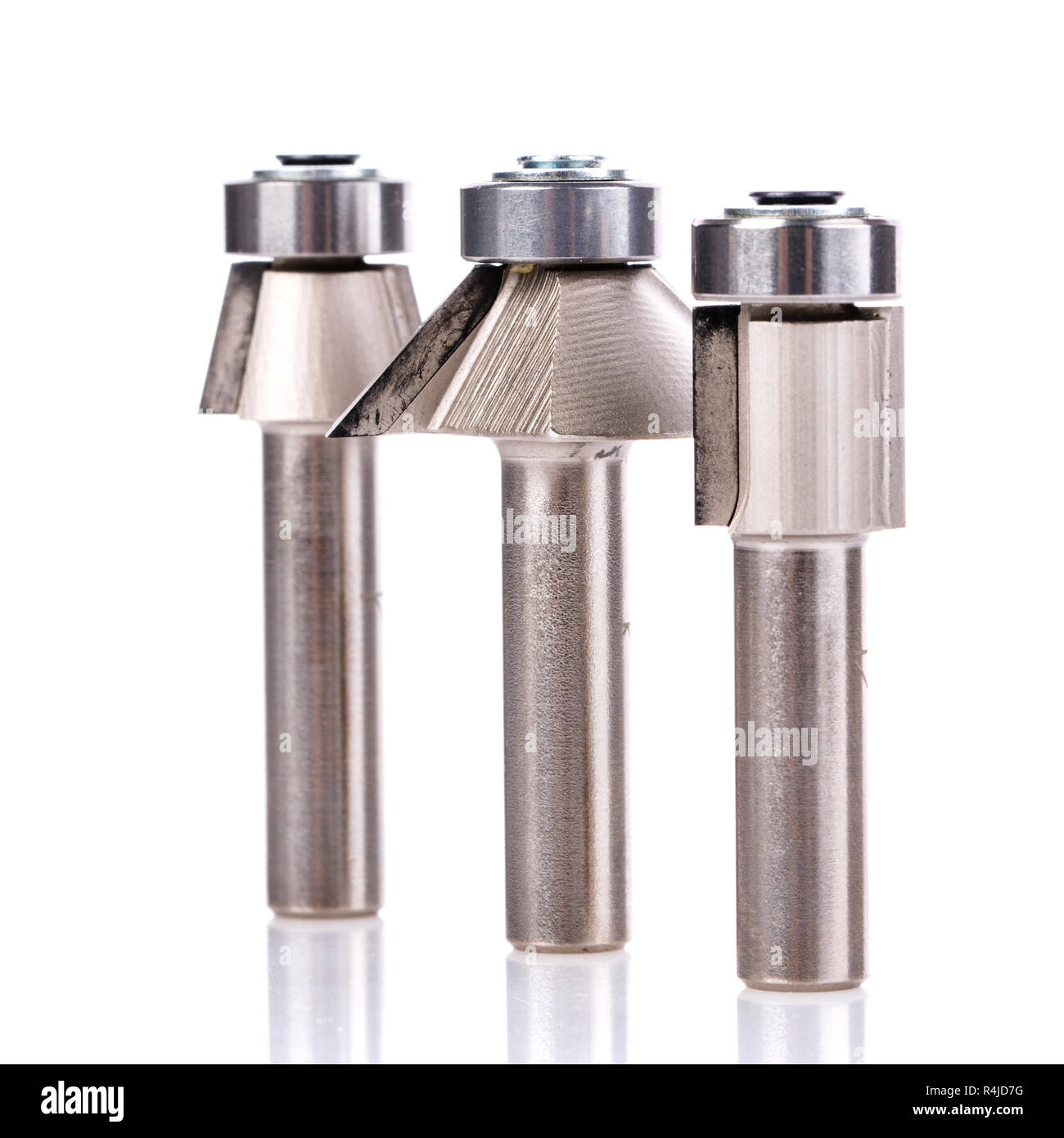 drill bits of different shapes for wood isolated on white Stock Photo ...