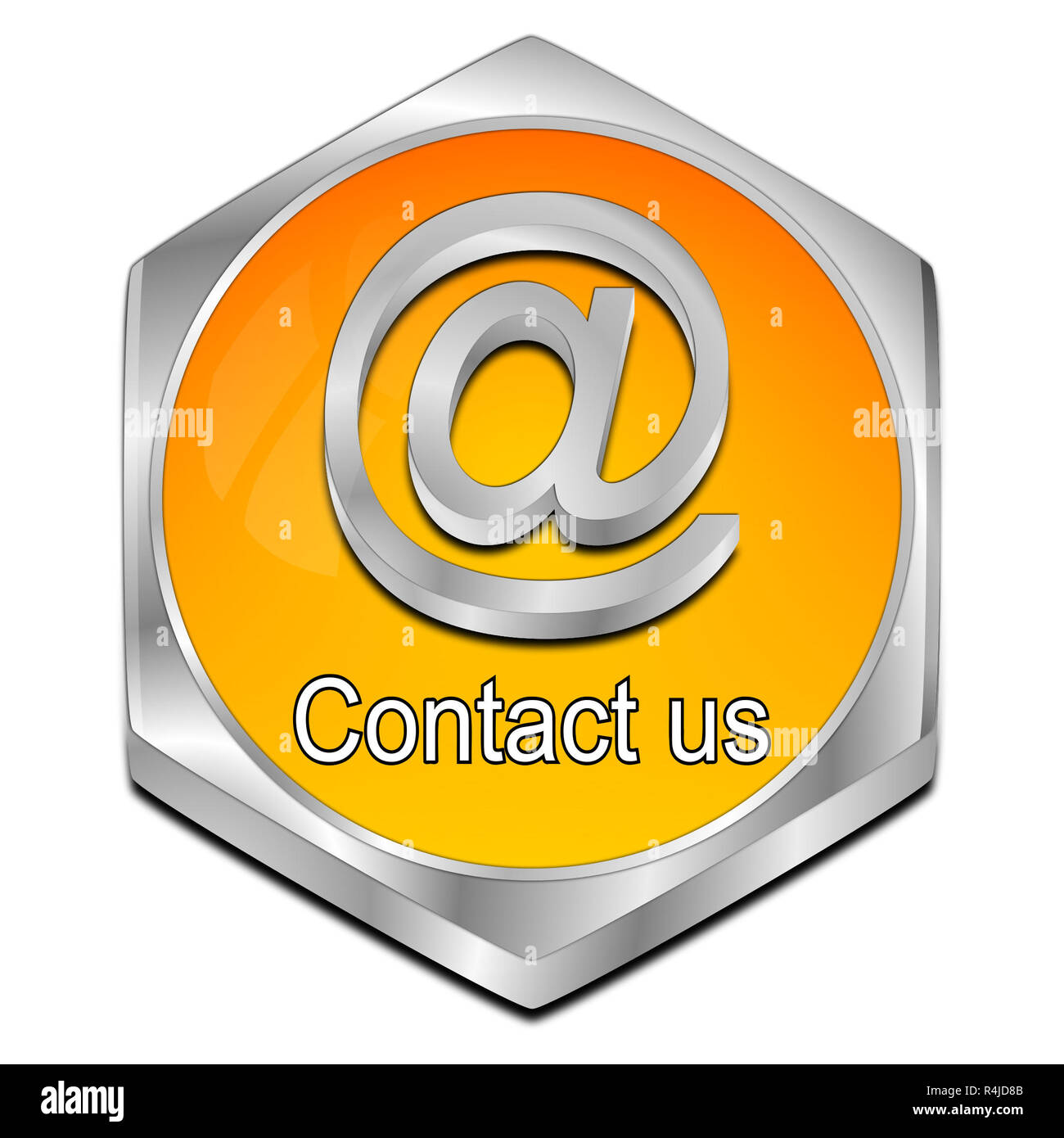 orange Button contact us - 3D illustration Stock Photo - Alamy