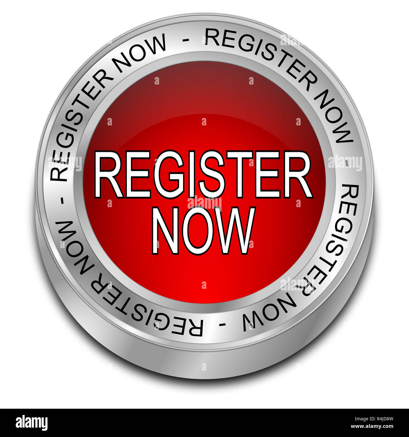 red Register now Button - 3D illustration Stock Photo - Alamy