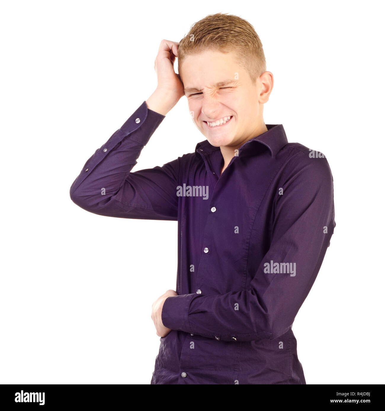 Boy thinking face expression hi-res stock photography and images - Alamy