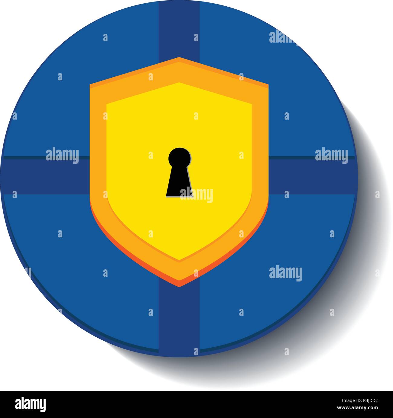 Shield guard icon with shadow on the white background Stock Vector ...