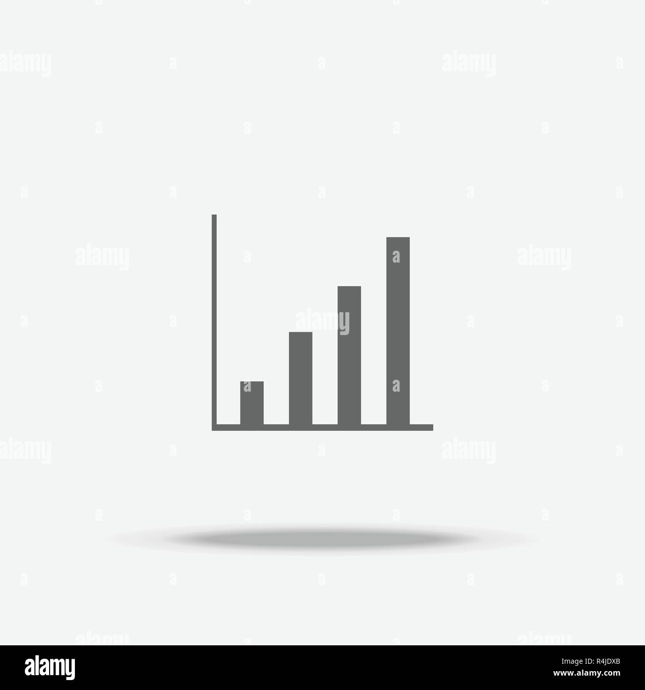 Rise up Bar Graph Flat design vector icon with shadow Stock Vector ...