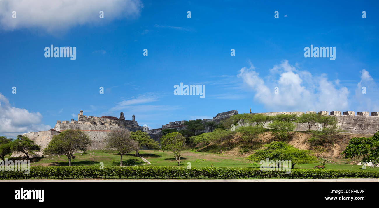 Panorama San Felipe Castle in Cartagena de Indias Stock Photo - Alamy