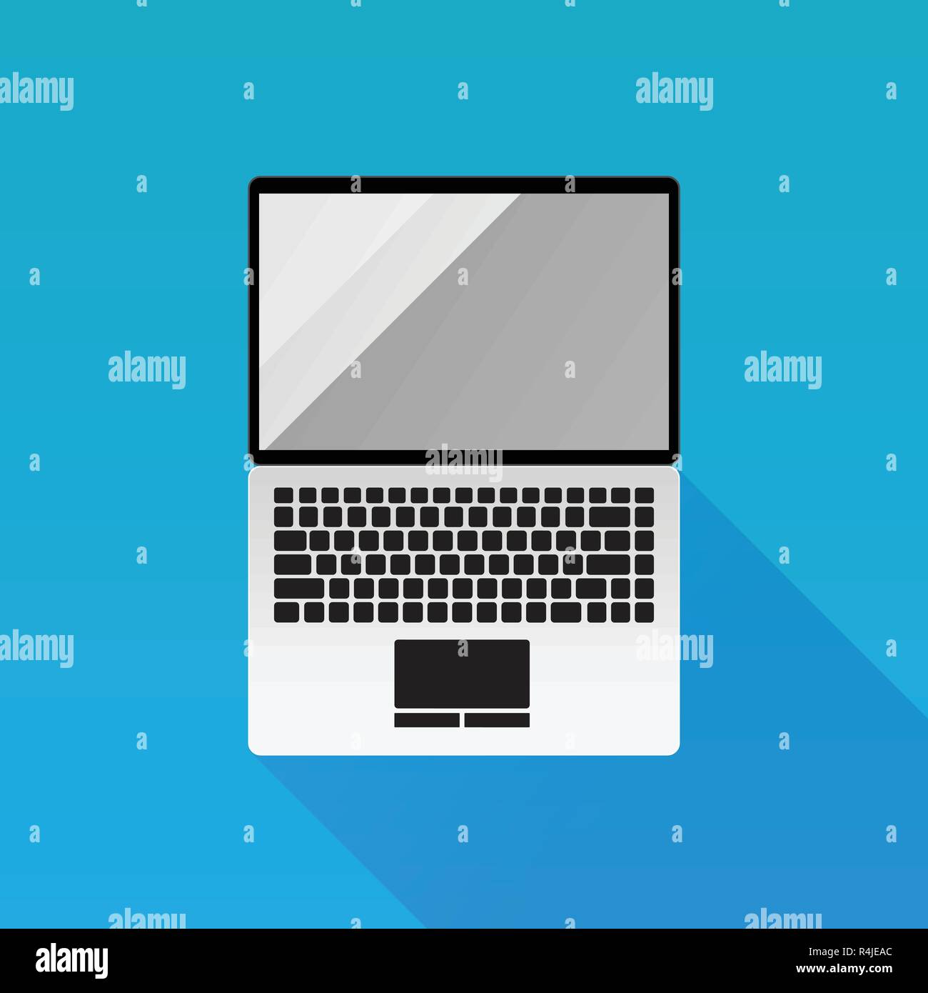 Blue laptop text work icon Stock Vector Images - Alamy