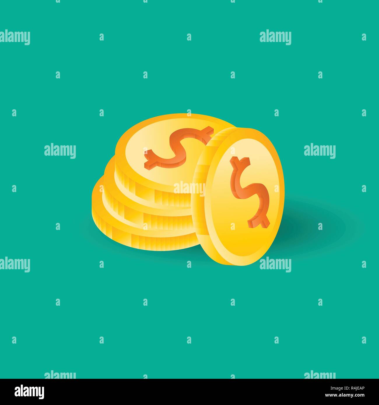 Bitcoin stack coin flat Stock Vector Images - Alamy