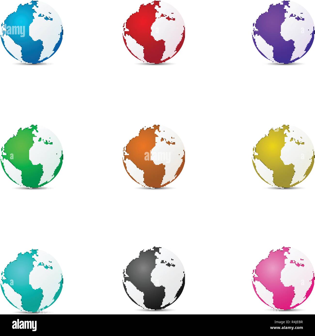 Multi-color 3D earth vector Stock Vector Image & Art - Alamy